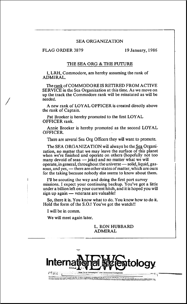 Ranks in Scientology? | Ex Scientologist Message Board